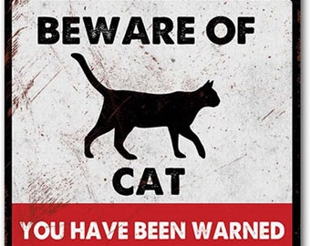 BEWARE of ATTACK CAT Warning Funny Novelty Sign Cats Gift - Etsy