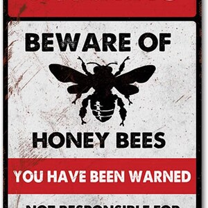 Bee Warning Sign - Etsy