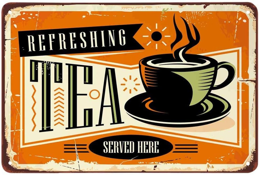 Refreshing Tea Serve Here Retro Metal Aluminum Tin Sign Vintage - Etsy