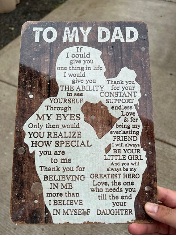 To My Dad Retro Metal Aluminum Tin Sign Vintage 8x12 Inch - Etsy