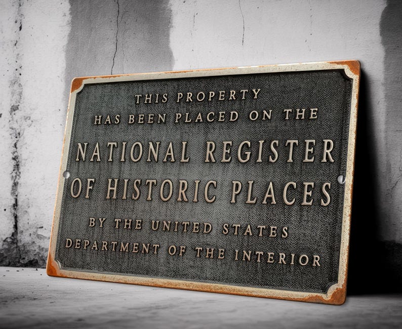 Personalized National Register Plaque for Your Historic Place Retro ...