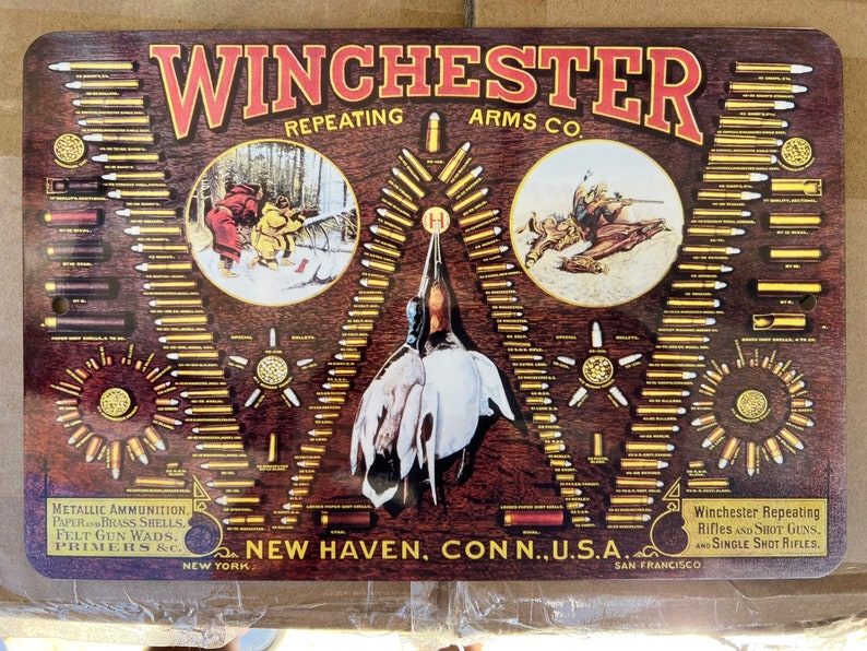 Winchester Retro Metal Aluminum Tin Sign Vintage 8x12 Inch - Etsy