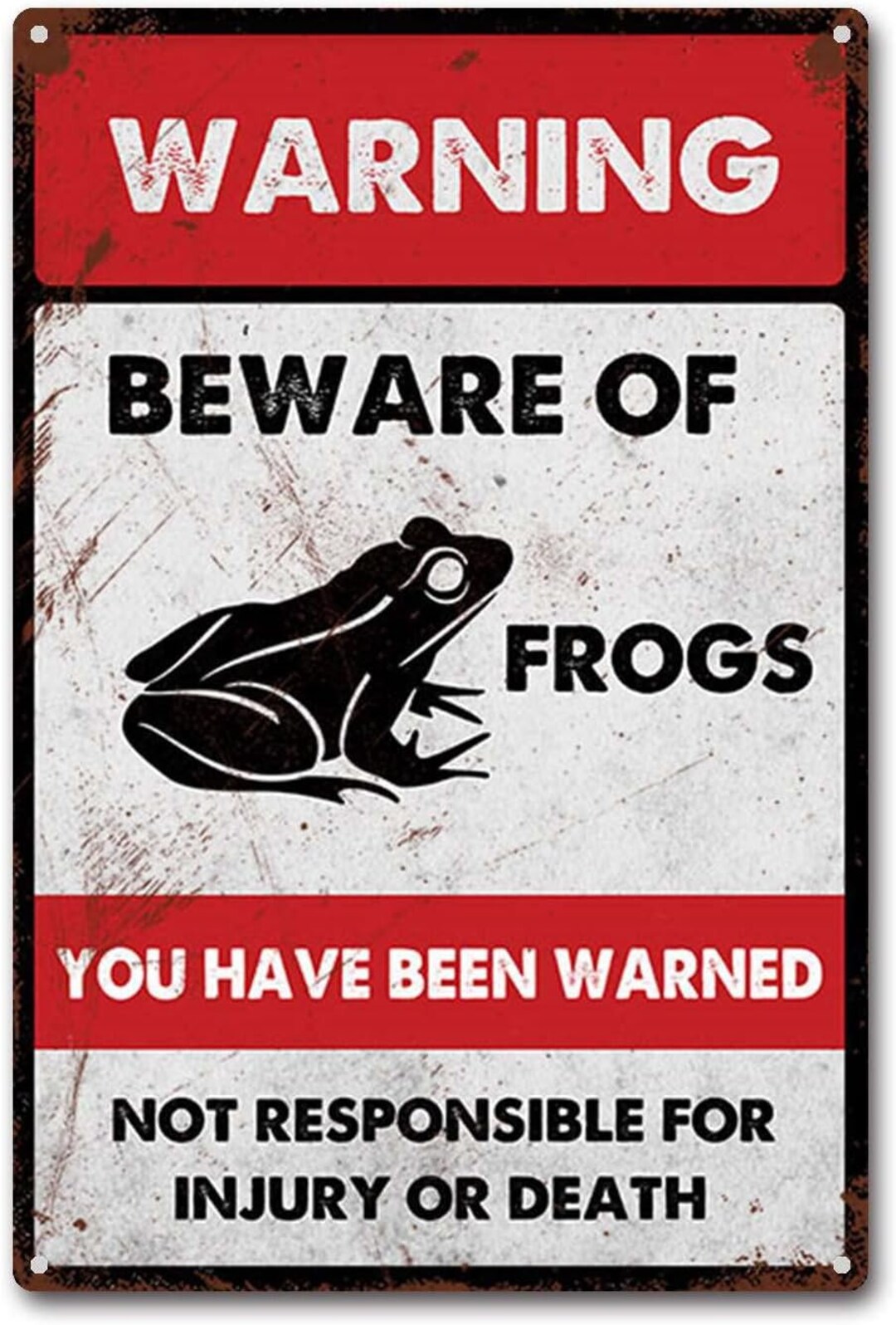 Warning Beware of Frogs Metal Aluminum Tin Sign Vintage - Etsy