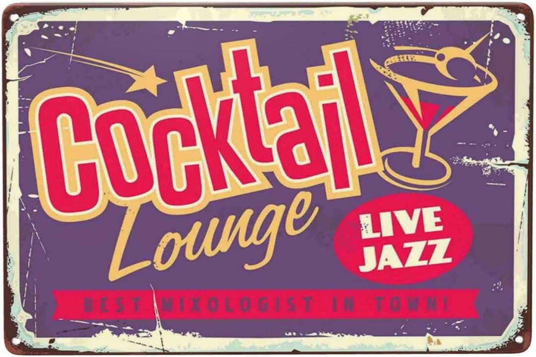 Cocktail Lounge Retro Metal Aluminum Tin Sign Vintage - Etsy