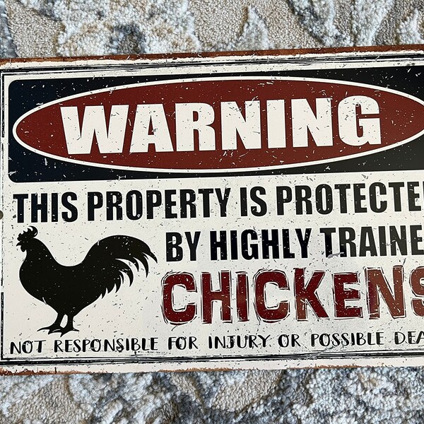 Chicken Warning Sign - Etsy