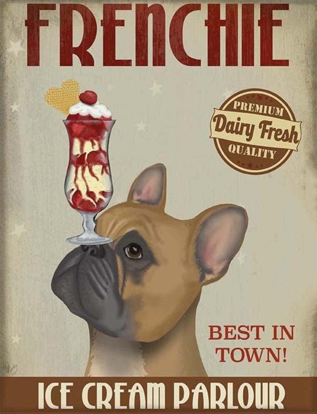 Frenchie Ice Cream Parlour Metal Aluminum Tin Sign Vintage - Etsy