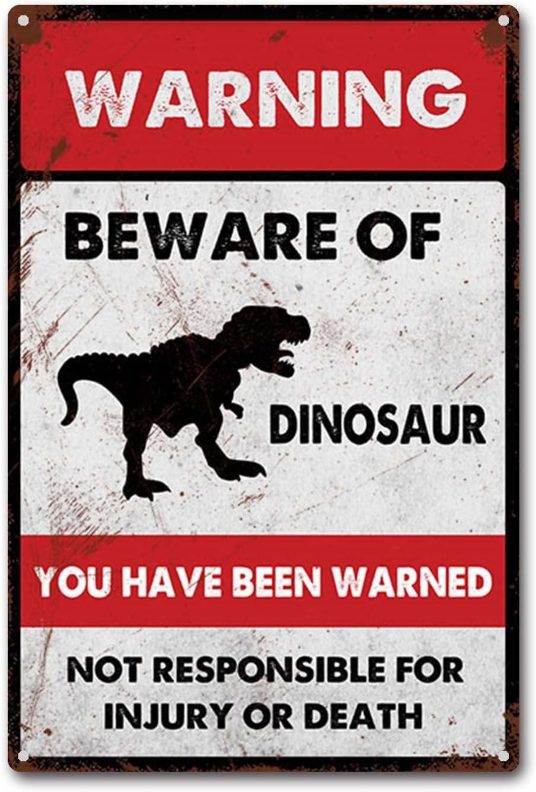 Warning Beware of Dinosaur Metal Aluminum Tin Sign Vintage - Etsy