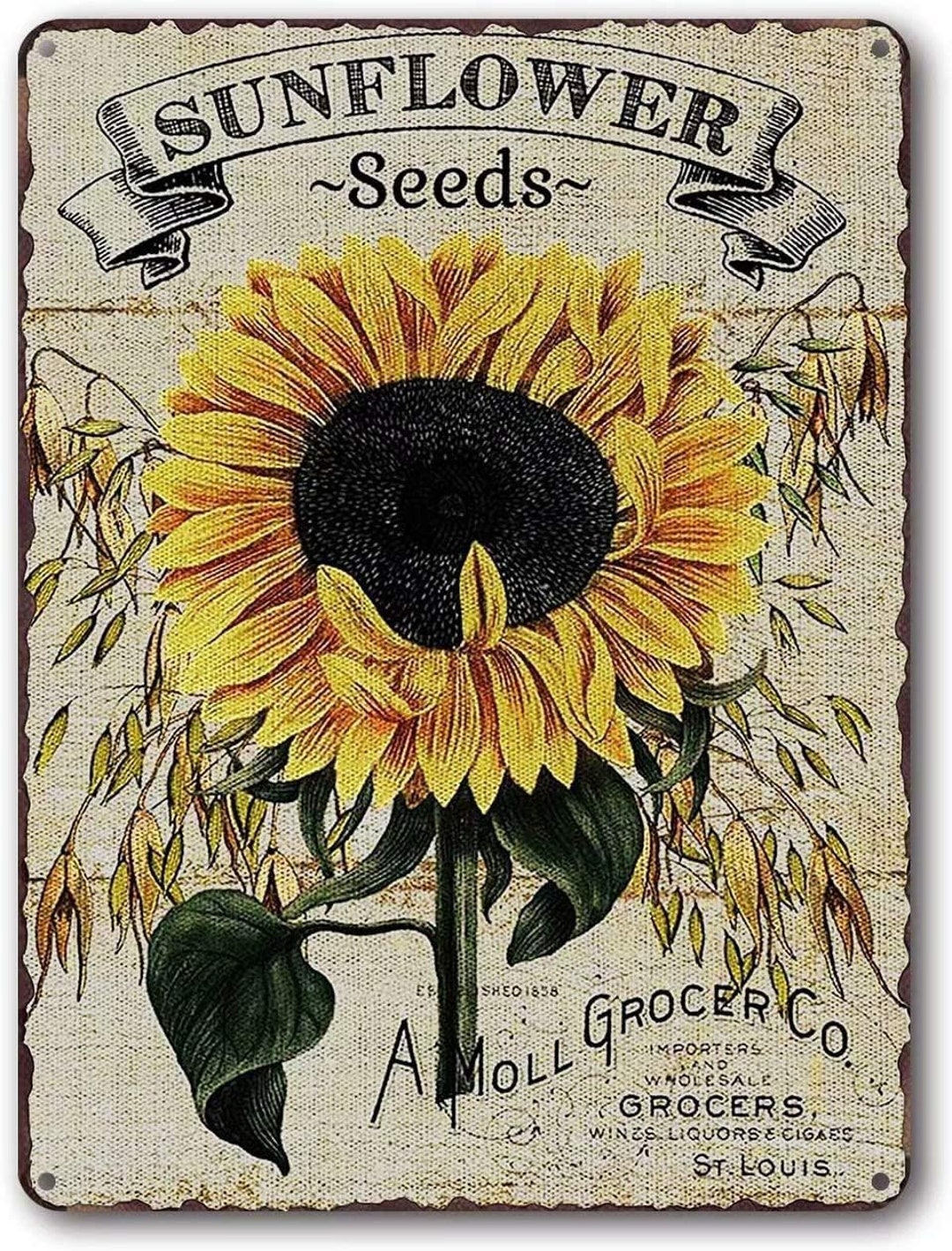 Sunflower Seeds Metal Aluminum Tin Sign Vintage - Etsy