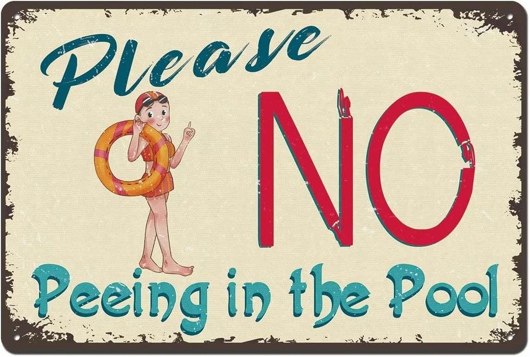 Please No Peeing in the Pool Metal Aluminum Tin Sign Vintage - Etsy