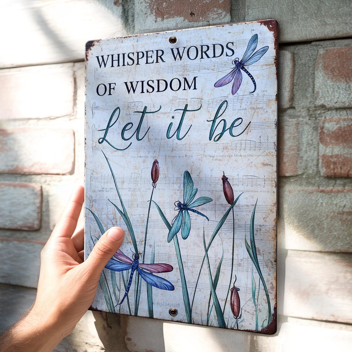 Whisper Words of Wisdom Let It Be Home Decor Handmade Retro Metal ...