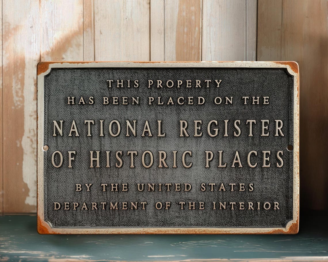 Personalized National Register Plaque for Your Historic Place Retro ...