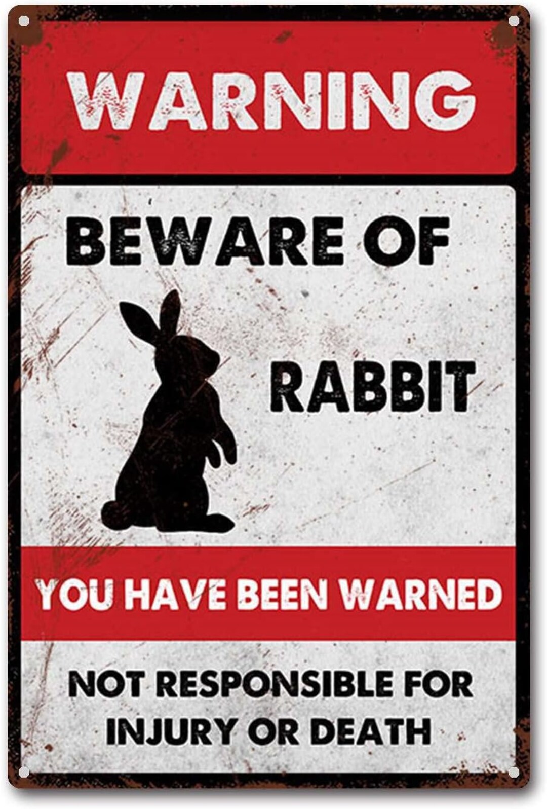 Warning Beware of Rabbit Metal Aluminum Tin Sign Vintage - Etsy