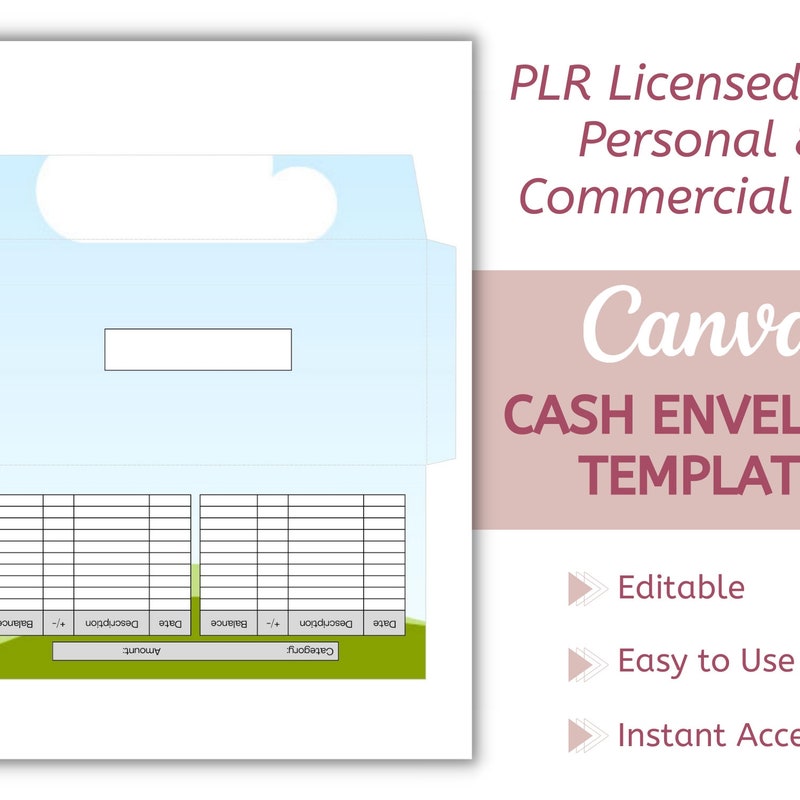 Cash Envelope Template - Etsy