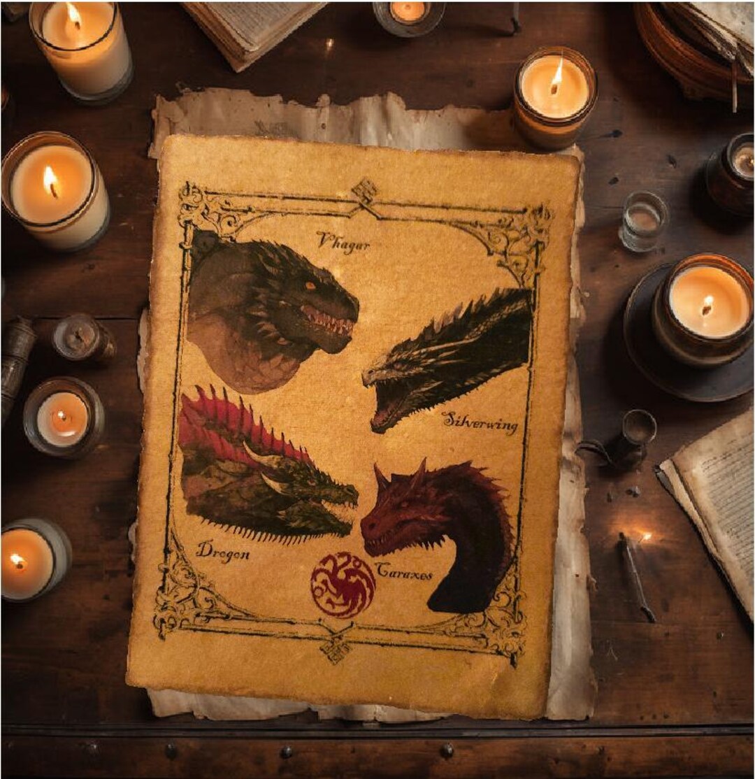 Custom Dragon Scroll Artwork House of the Dragon Decor Game of Thrones ...