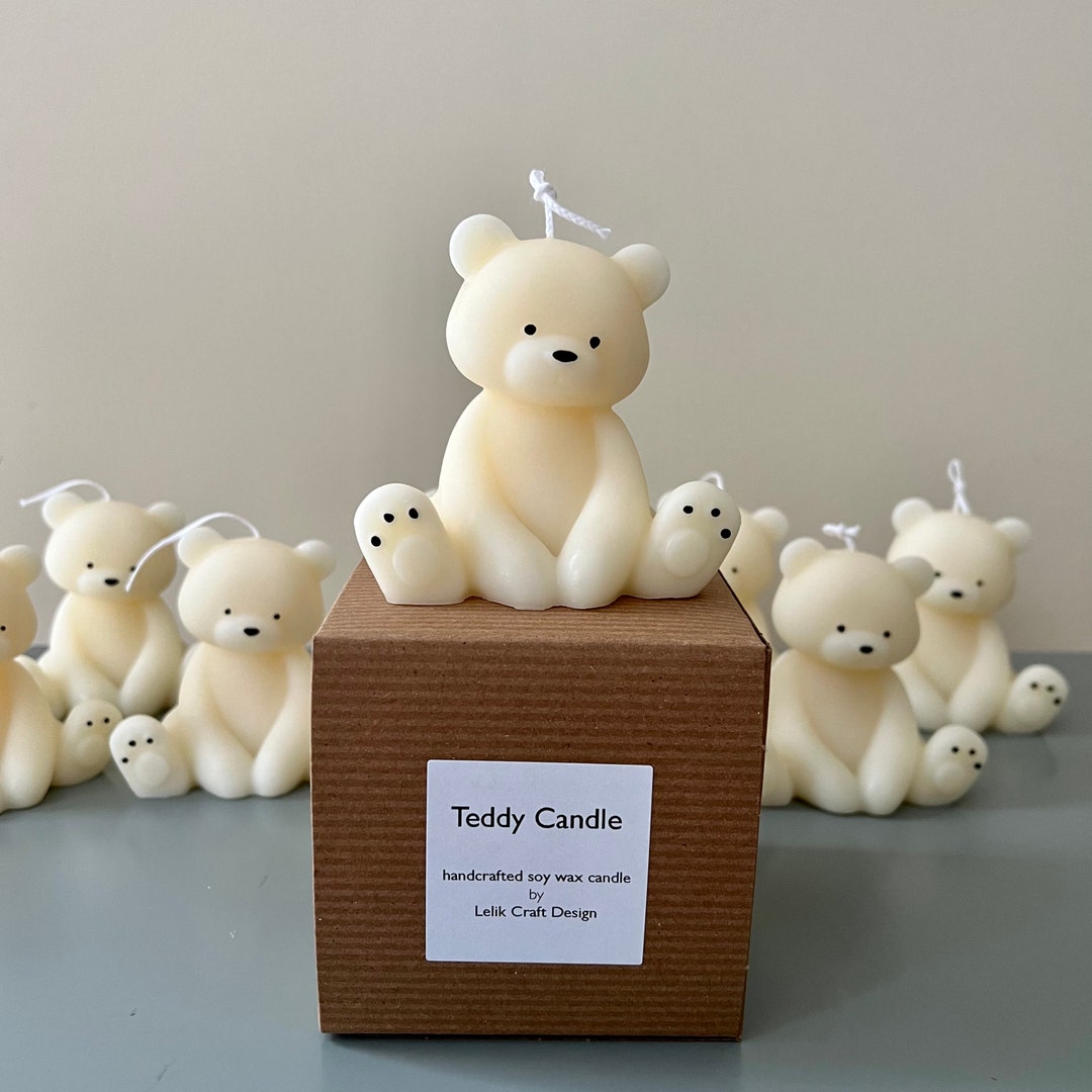 Teddy Candle Baby Shower Gift Nursery Room Decor Cute Candle Teddy Bear ...