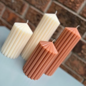 Ribbed Pillar Candle | Soy Wax Candles | Minimalist Candles | Home ...