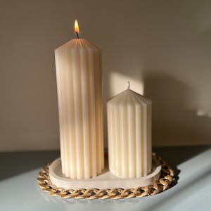Ribbed Pillar Candle | Soy Wax Candles | Minimalist Candles | Home ...