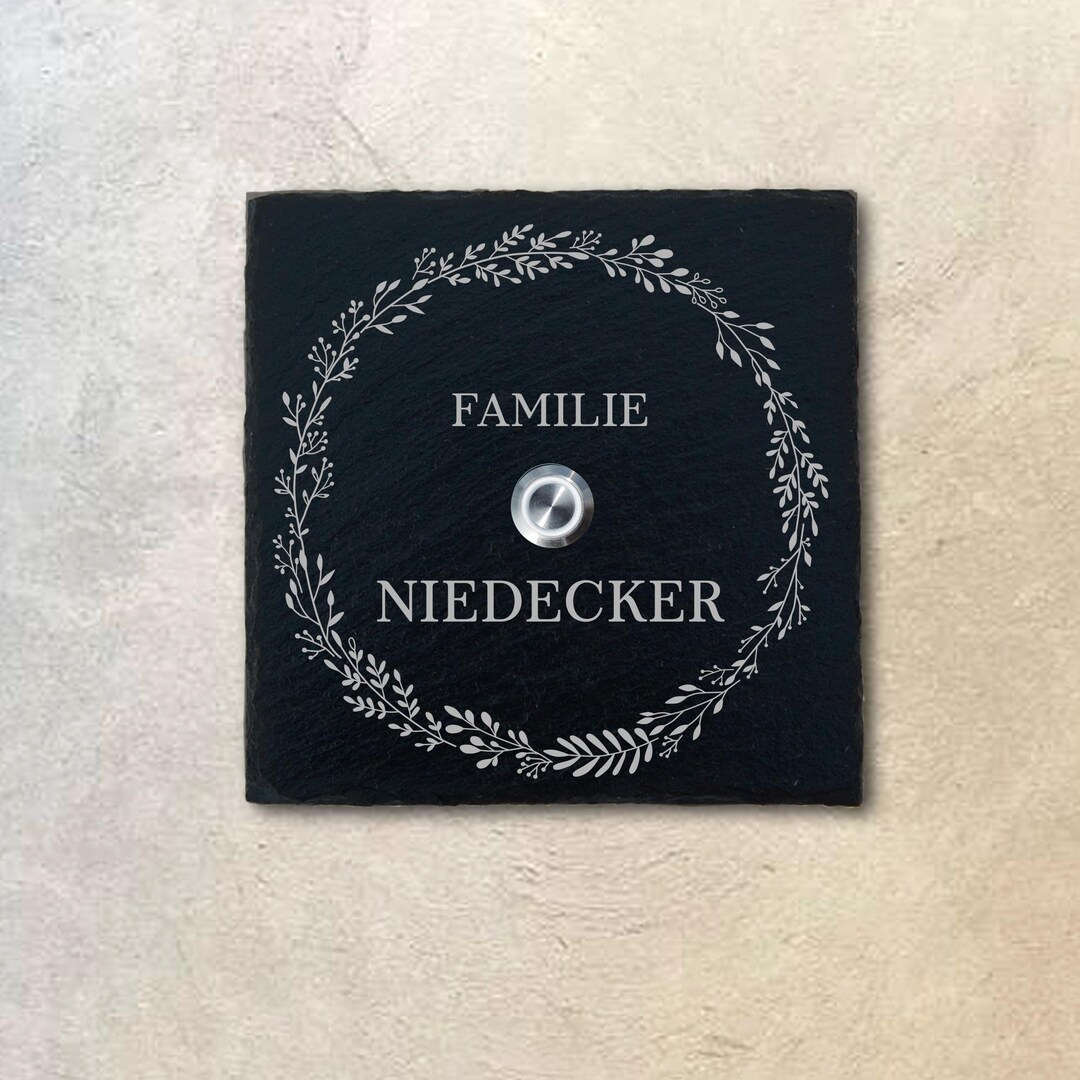 Personalized Slate Doorbell Sign (15 X 15 Cm) With LED Button – New ...