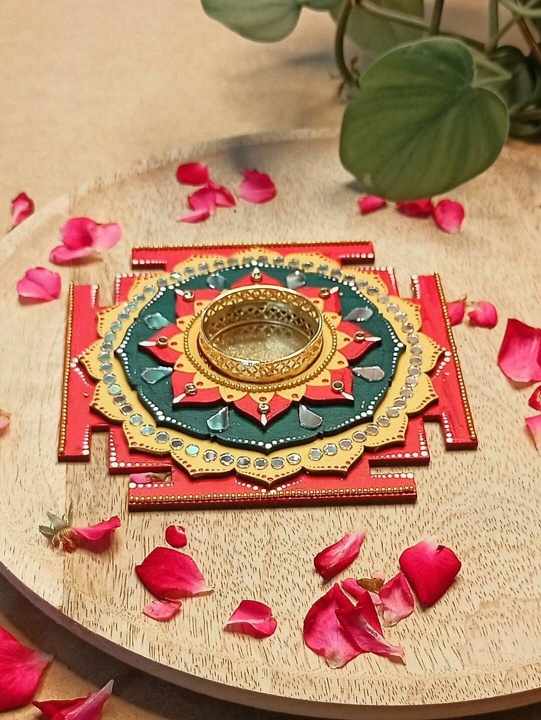 Handmade Maha Lakshmi Yantra T Light Candle Holder - Etsy