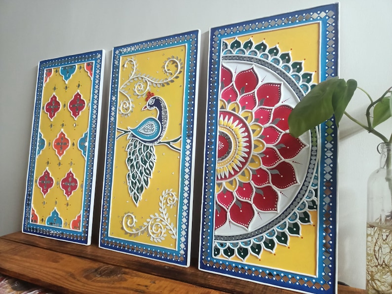 Lippan Art Mud & Mirror Wall Decor: Bohemian Earthy Mandala - Etsy