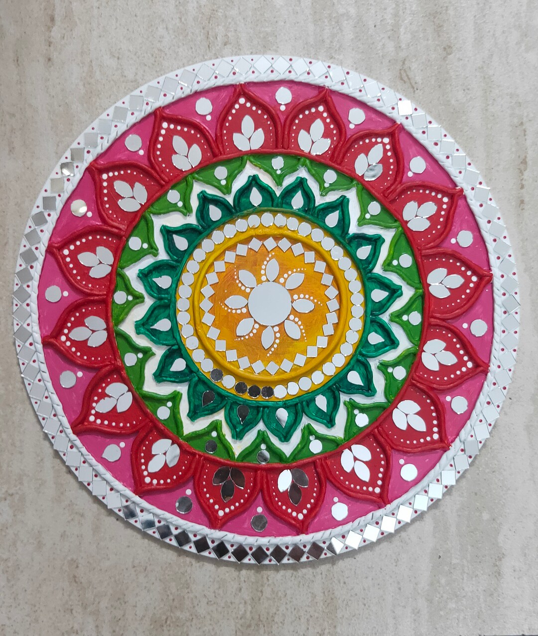 Colourful Lippan Art: Indian Folk Art Mirror Wall Decor - Etsy Australia