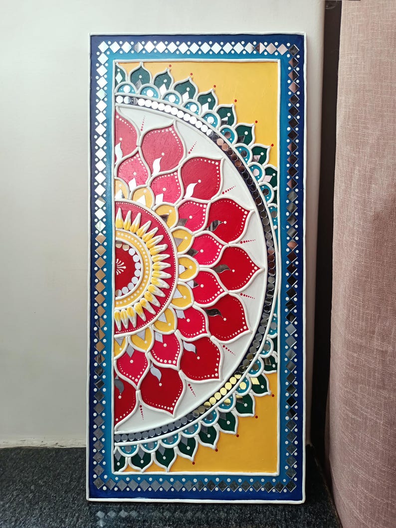 Lippan Art Mud & Mirror Wall Decor: Bohemian Earthy Mandala - Etsy