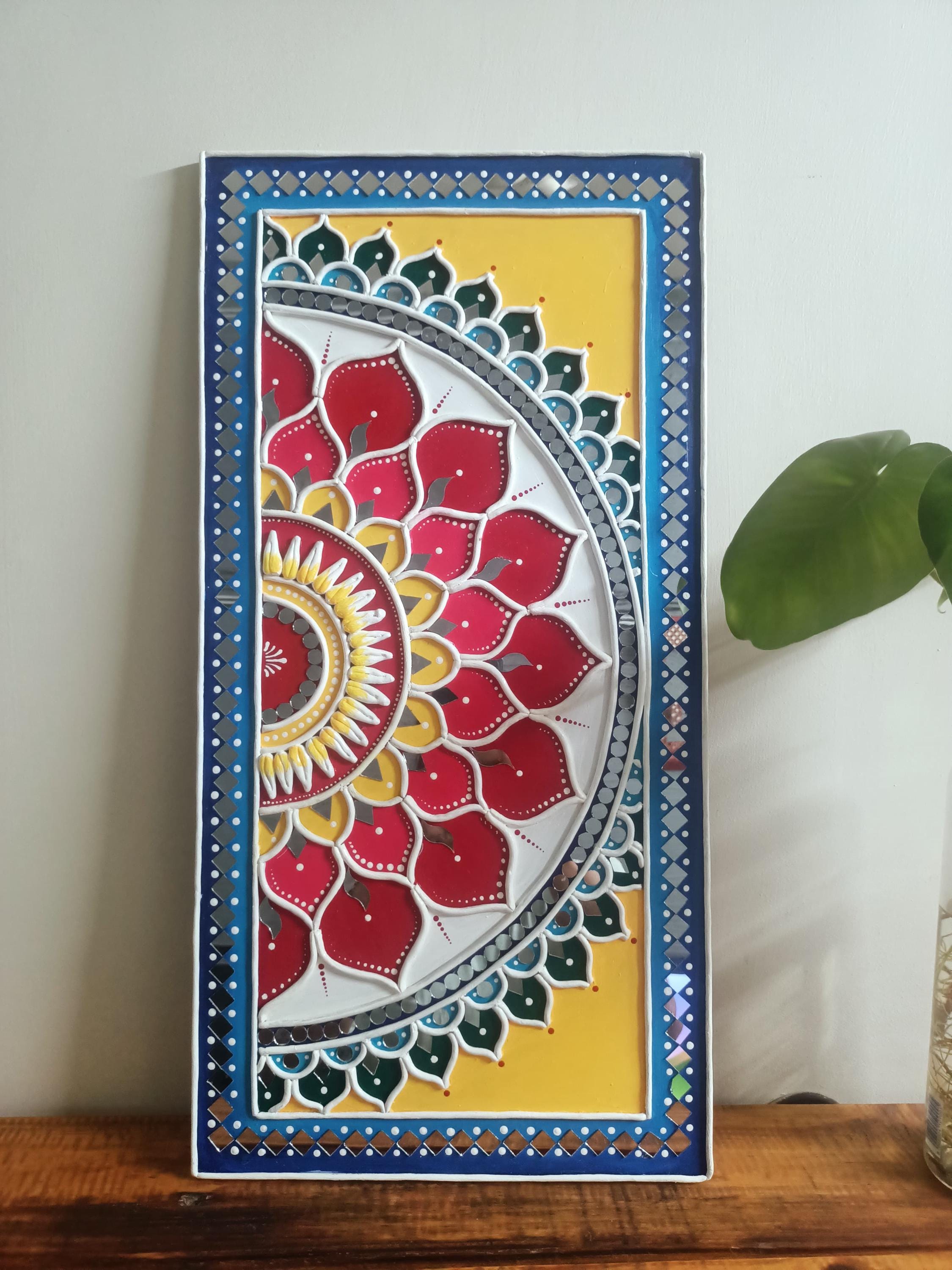 Lippan Art Mud & Mirror Wall Decor: Bohemian Earthy Mandala - Etsy