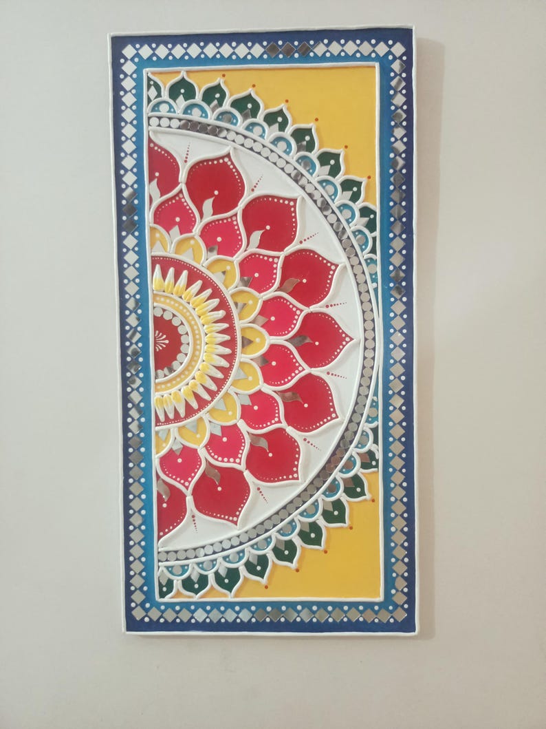 Lippan Art Mud & Mirror Wall Decor: Bohemian Earthy Mandala - Etsy