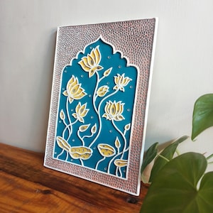 Mud & Mirror Lotus Pond Lippan Art, Bohemian Wall Art, Rustic Earthy ...