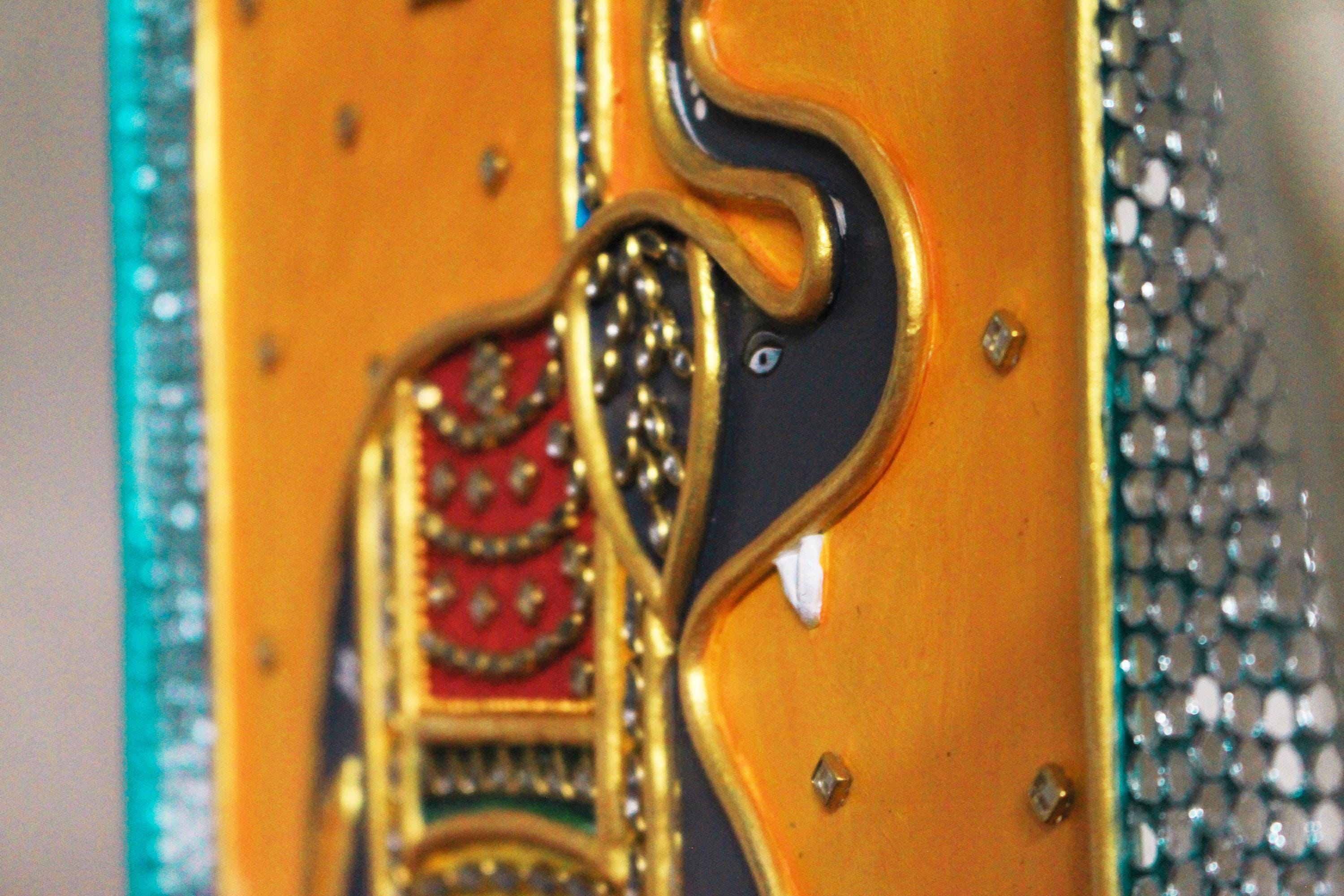 Lippan Art: Maharaja Elephant Mud & Mirror Wall Hanging - Etsy