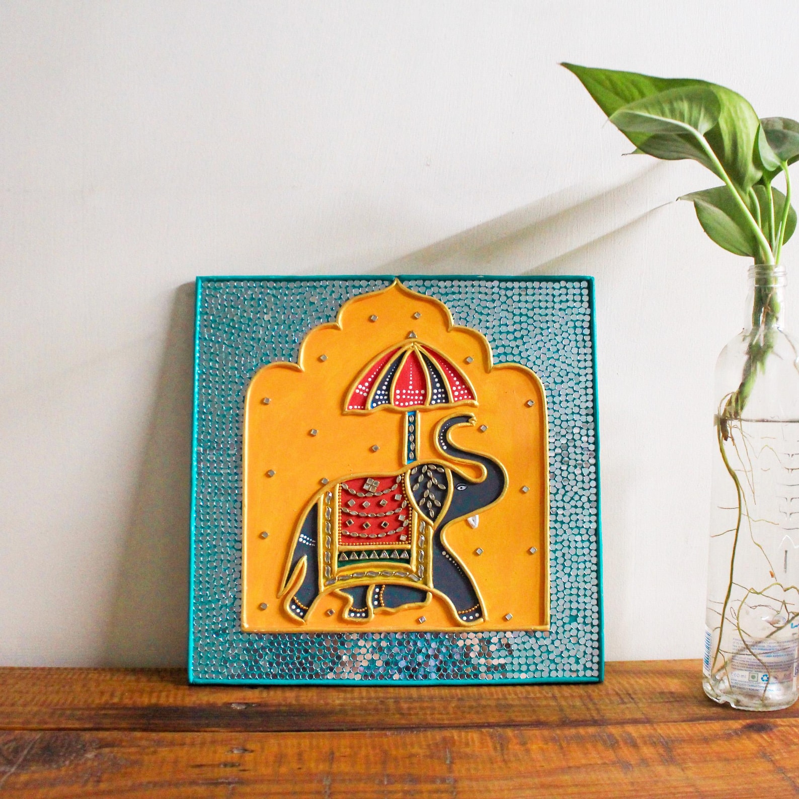 Lippan Art: Maharaja Elephant Mud & Mirror Wall Hanging - Etsy
