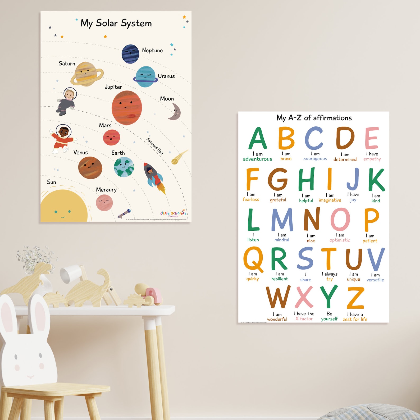 Set of 6 Educational Posters Alphabet and Affirmations - Etsy