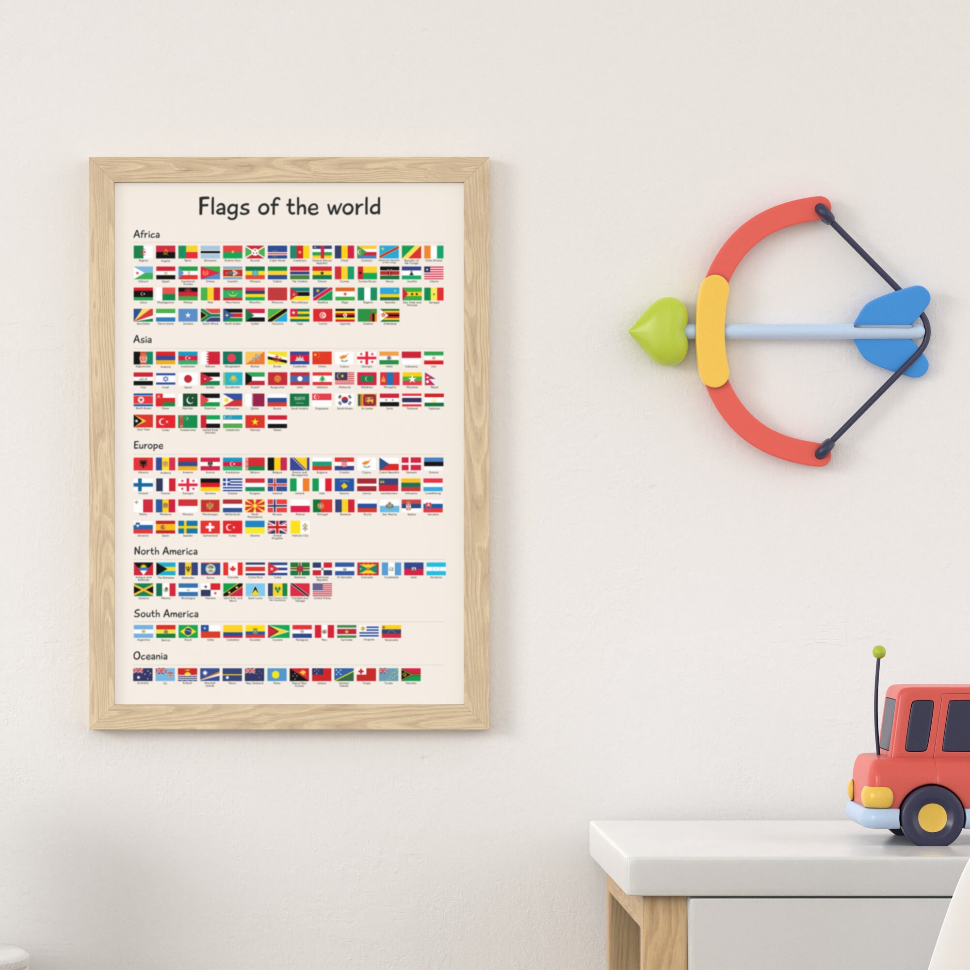 Flags of the World Wall Art, Art Print Unframed, Educational Poster ...