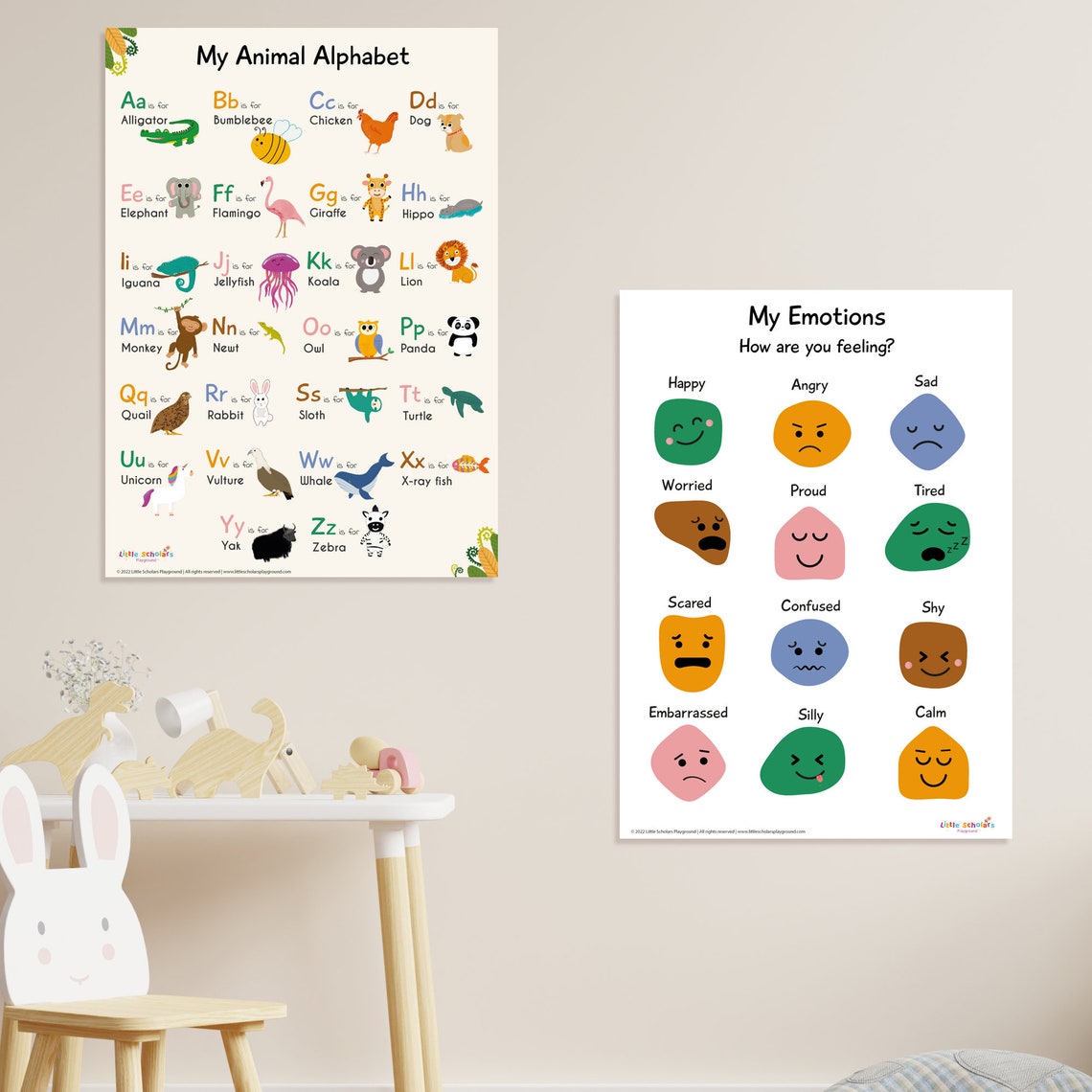 Set of 6 Educational Posters Alphabet and Affirmations - Etsy