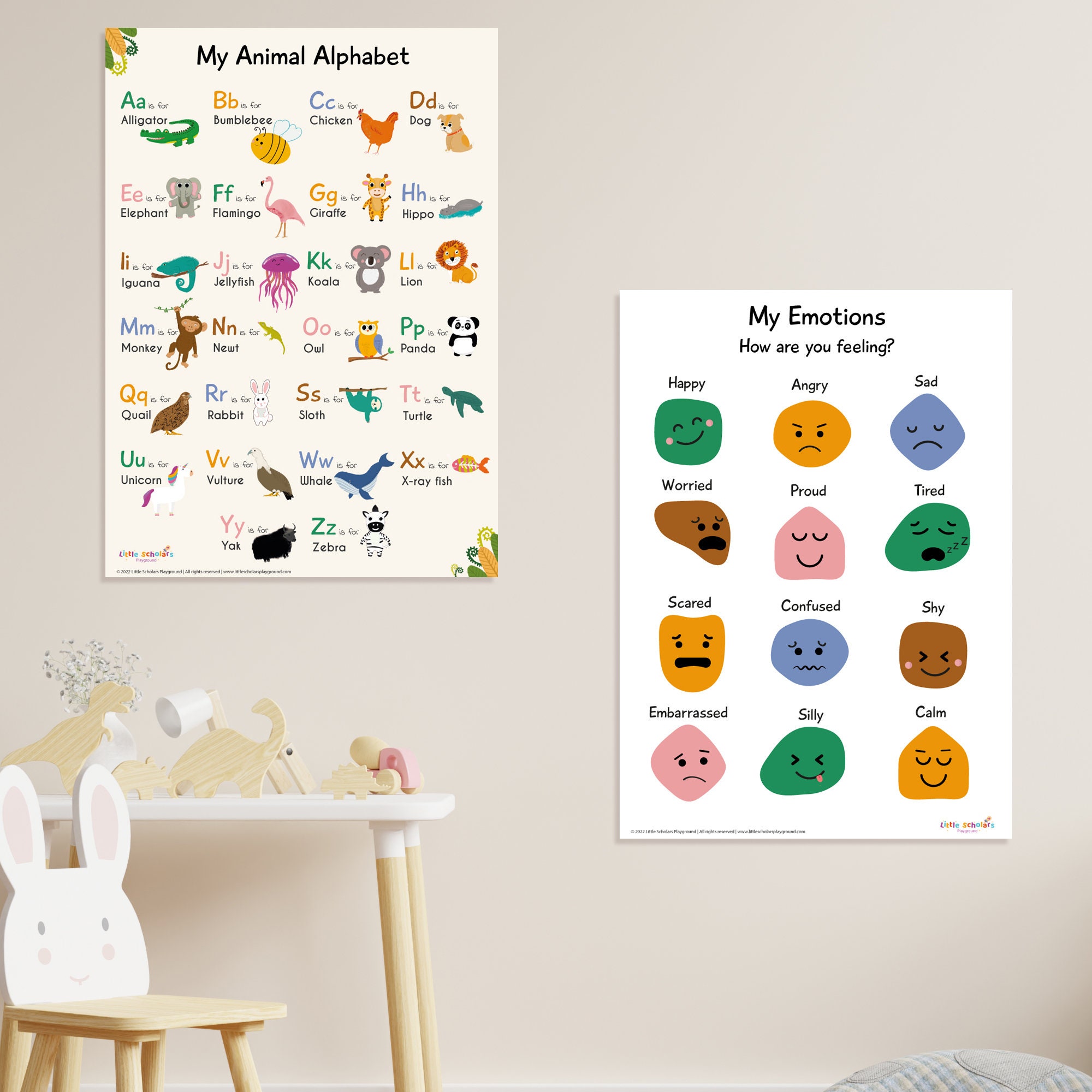 Set of 6 Educational Posters Alphabet and Affirmations - Etsy