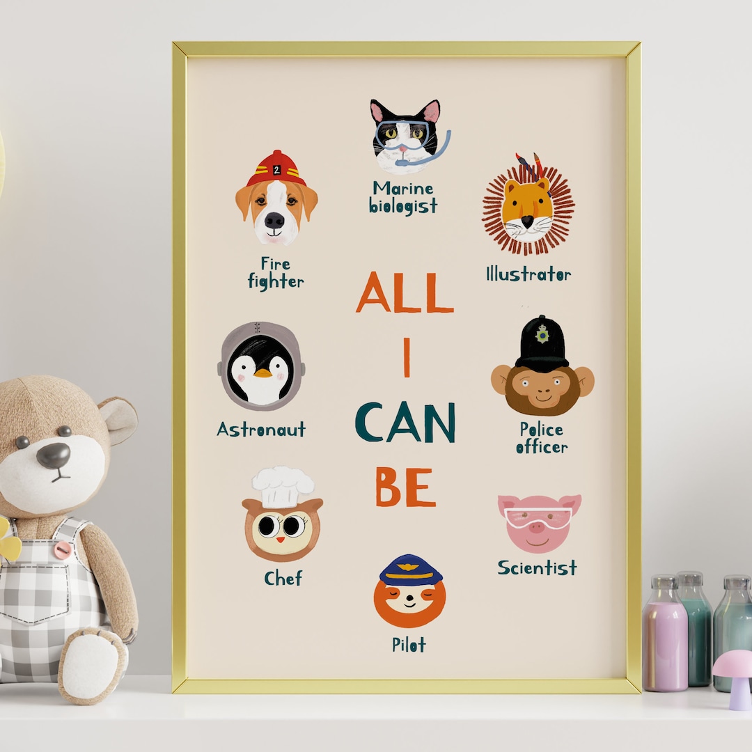 Animal Children's Print, Educational Print, Jobs, Kids Wall Art ...