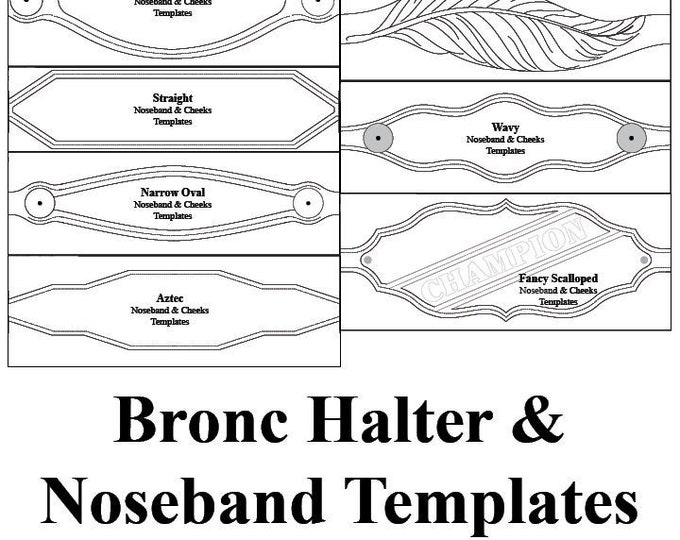 Pattern Pack: 7 Bronc Halter & Noseband Templates for Leatherwork - Etsy