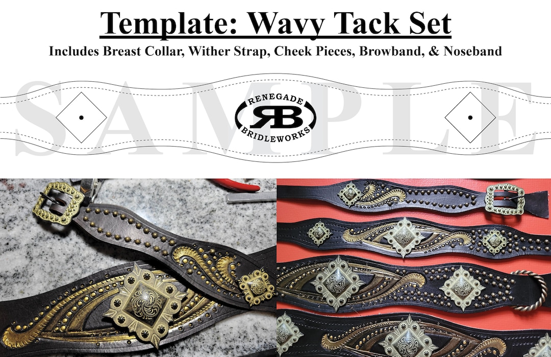 Template: Wavy Leather Tack Set - Etsy