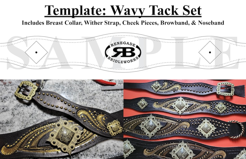 Template: Wavy Leather Tack Set - Etsy