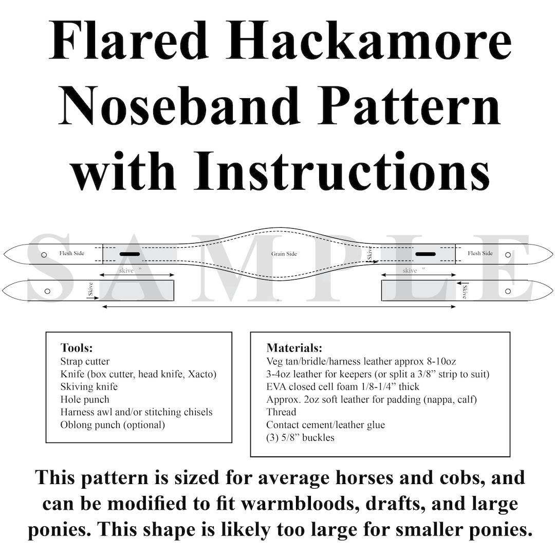 Pattern: Leather Hackamore Noseband-flared - PDF Download Printable ...