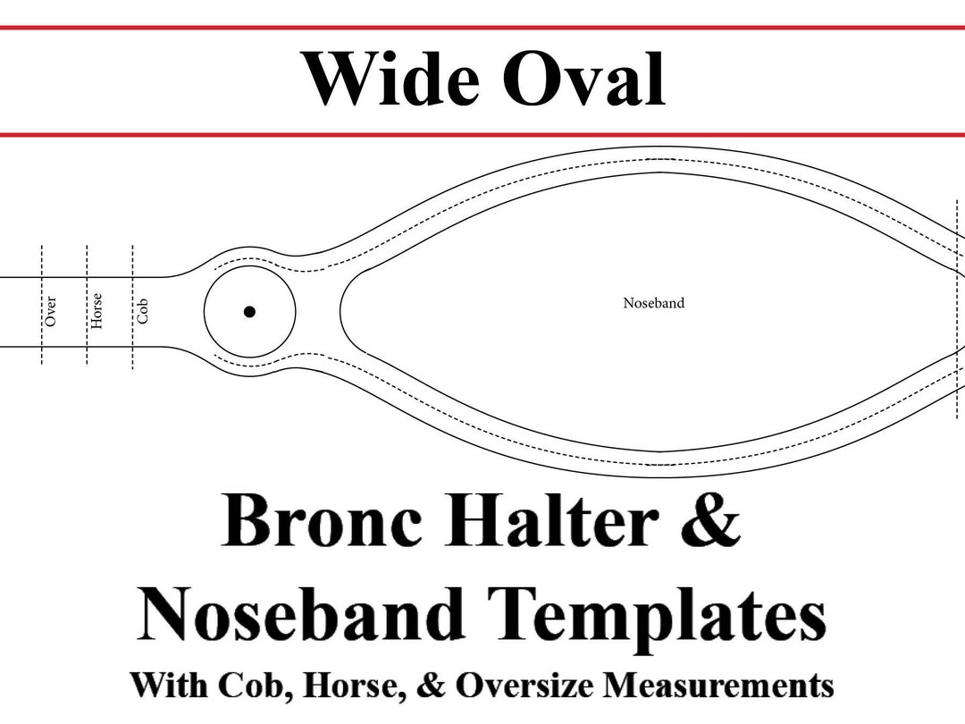 Pattern: Wide Oval Bronc Halter & Noseband Templates for Leatherwork - Etsy