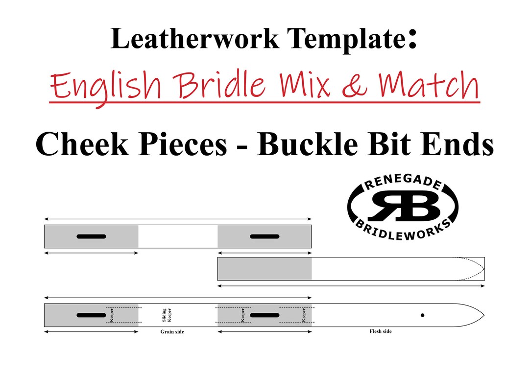 Mix & Match Pattern: English Bridle Cheek Pieces - Buckle Bit Ends - Etsy