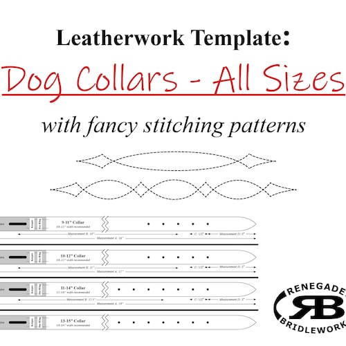 Template: Dog Collars With Fancy Stitching Patterns All - Etsy