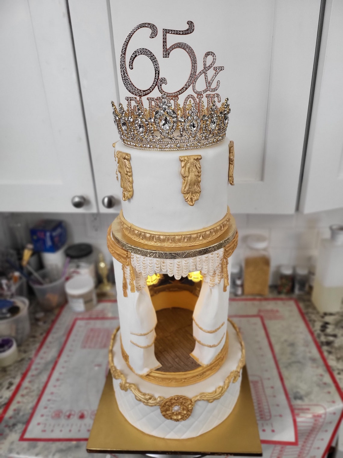 Faux 3 Tier Cake - 3 Tiers Including Open Theater Style Second Tier and ...