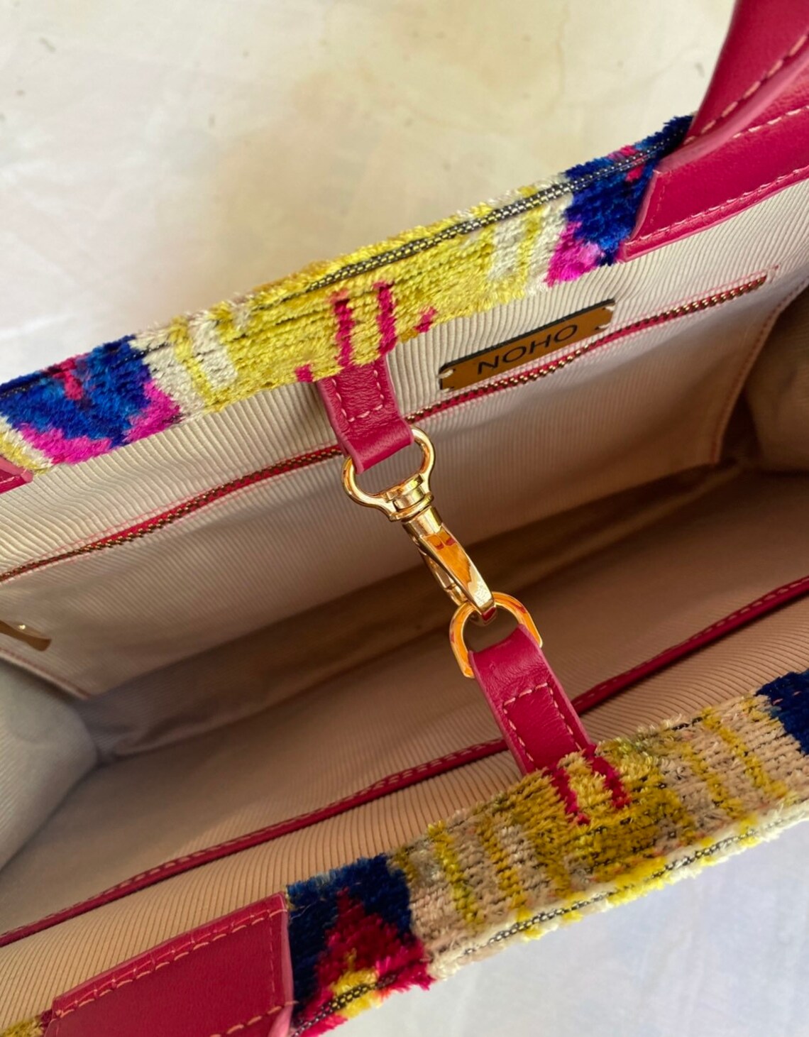 Bag Slipper Set, Ikat Totebag With Slipper, Ikat Velvet Bag, Handmade ...