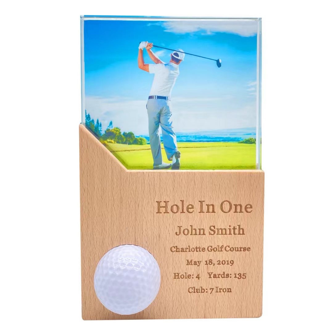 Hole in One Golf Ball Display Trophy Case Box With Free Customized ...