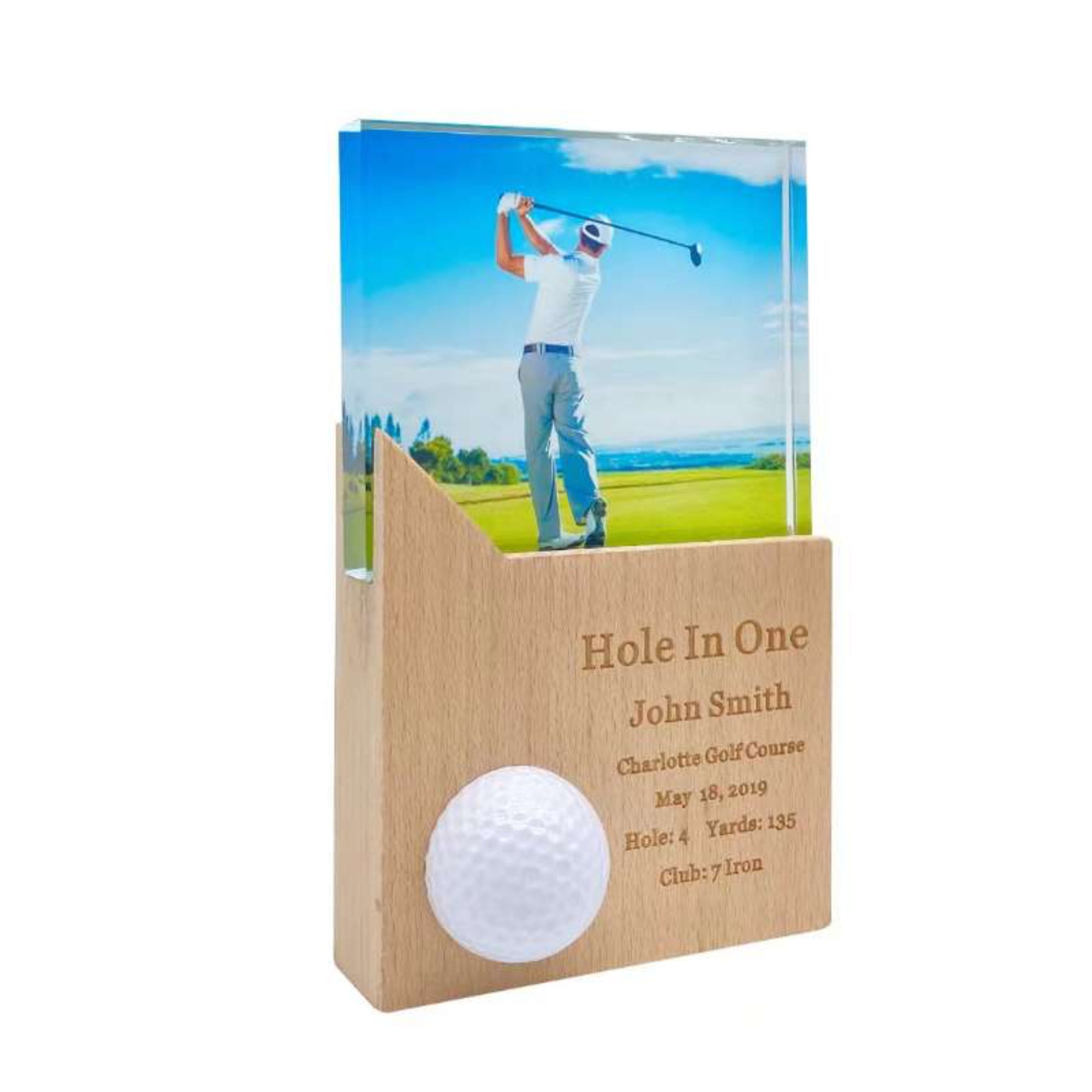 Hole in One Golf Ball Display Trophy Case Box With Free Customized ...