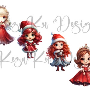 Christmas Chibi Little Princess PNG Cliparts Type 2, Christmas Chibi ...
