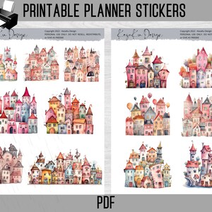 PRINTABLE Quirky Houses Stickers, Instant Download Printable Sticker ...