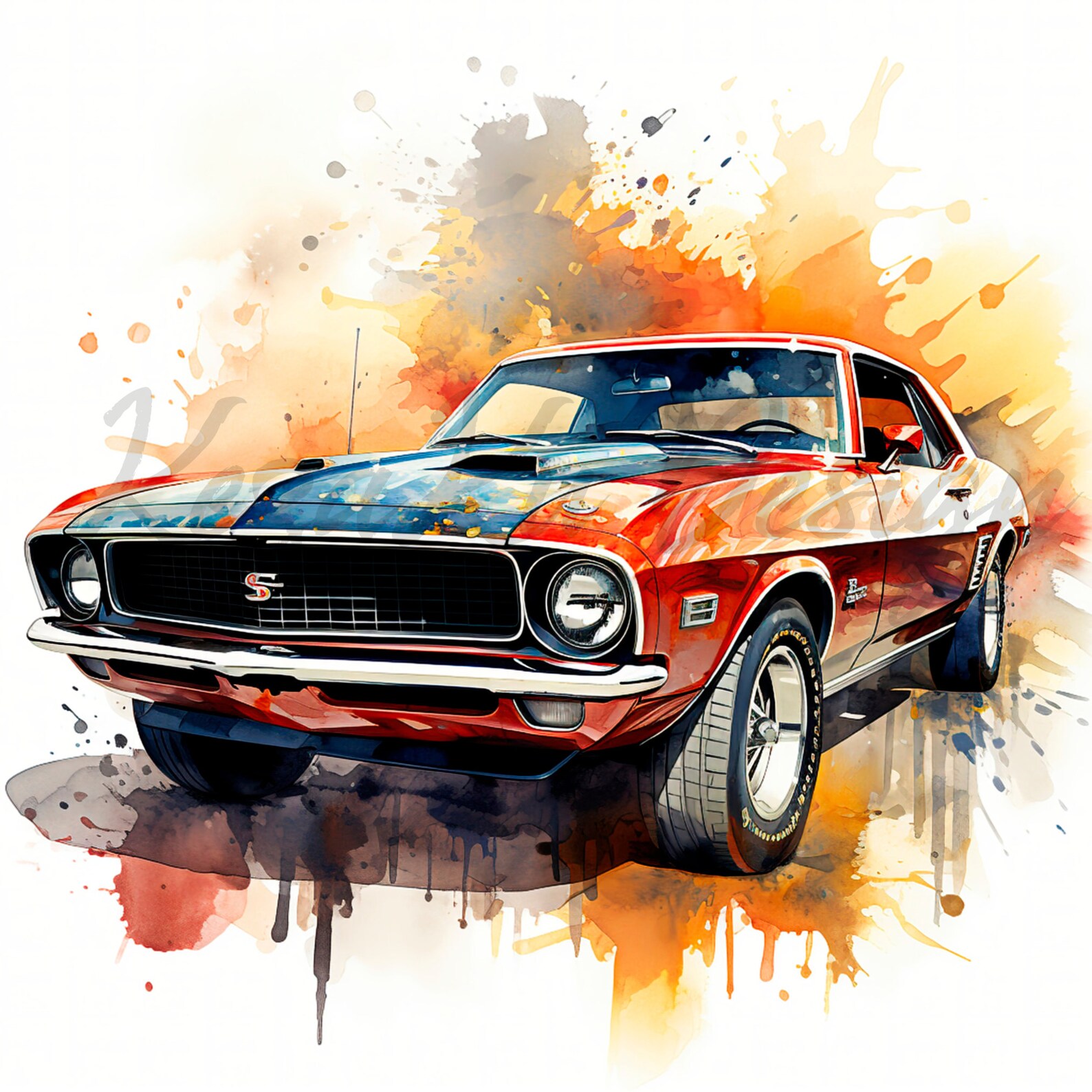 American Muscle Car Clipart 11 High-quality Jpgs, American Flag ...